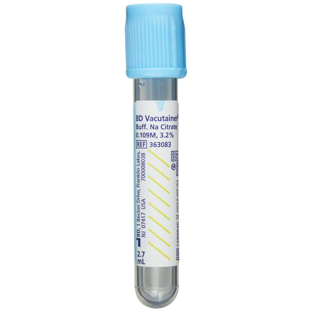 BD Vacutainer Buffered Sodium Citrate (9NC) Blood Collection Tubes ...